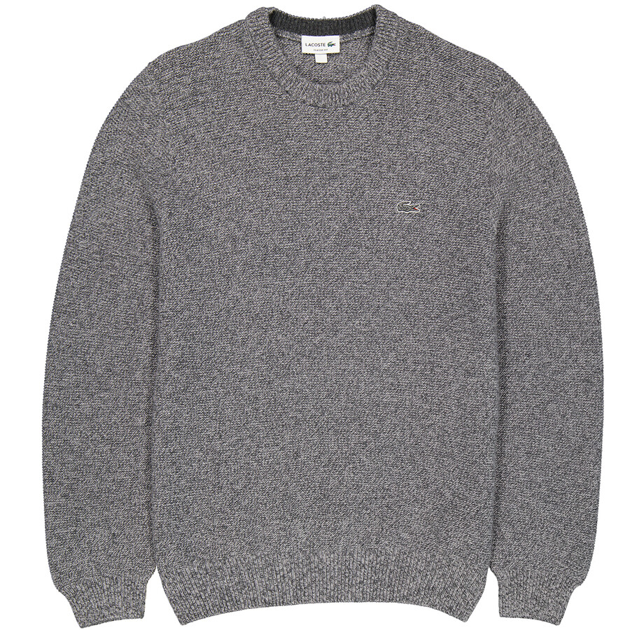 Lacoste Heathered Effect Textured Wool Sweater, Brand Size 4 (Medium ...