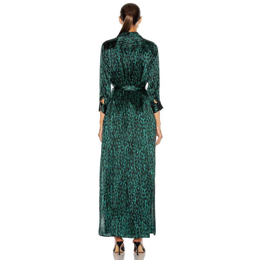 L'Agence Ladies Cameron Long Shirt Dress Dark Glade & Black Lionne ...