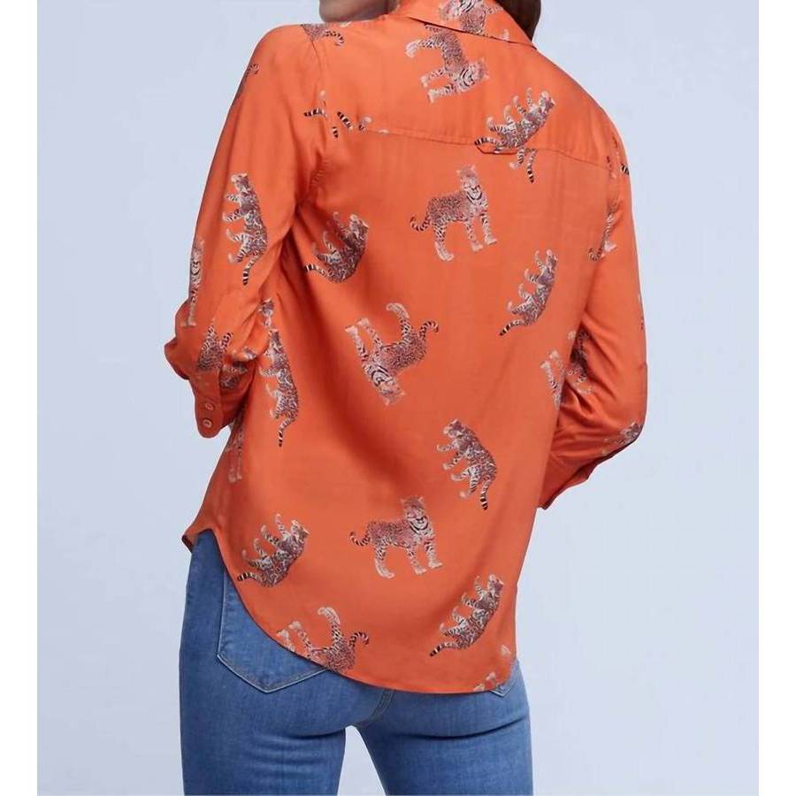 L'Agence Ladies Tyler Blouse Burnt Orange 121051-Burnt Orange - Apparel ...