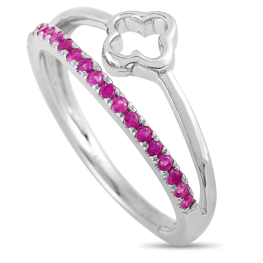 Lb Exclusive 14K White Gold Ruby Ring RC4-11131WRU-W-725 - Jewelry, LB Exclusive - Jomashop