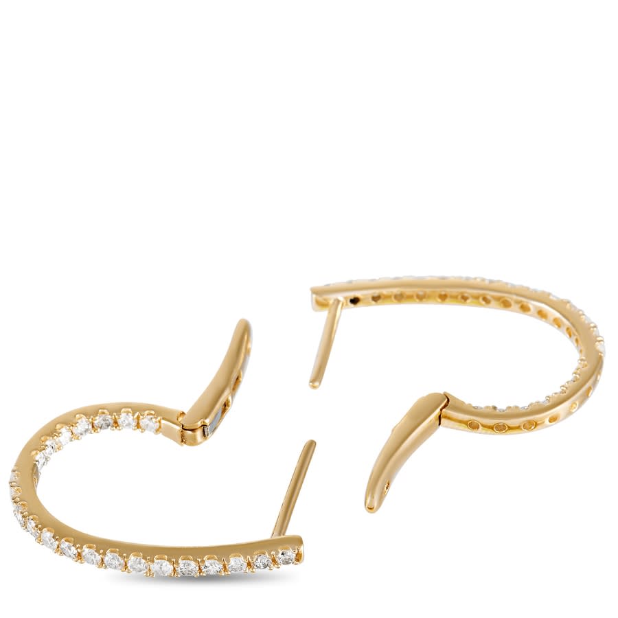 Lb Exclusive 14K Yellow Gold 0 77 Ct Diamond Inside Out Oval Hoop lb-exclusive-14k-yellow-gold-0-77-ct-diamond-inside-out-oval-hoop