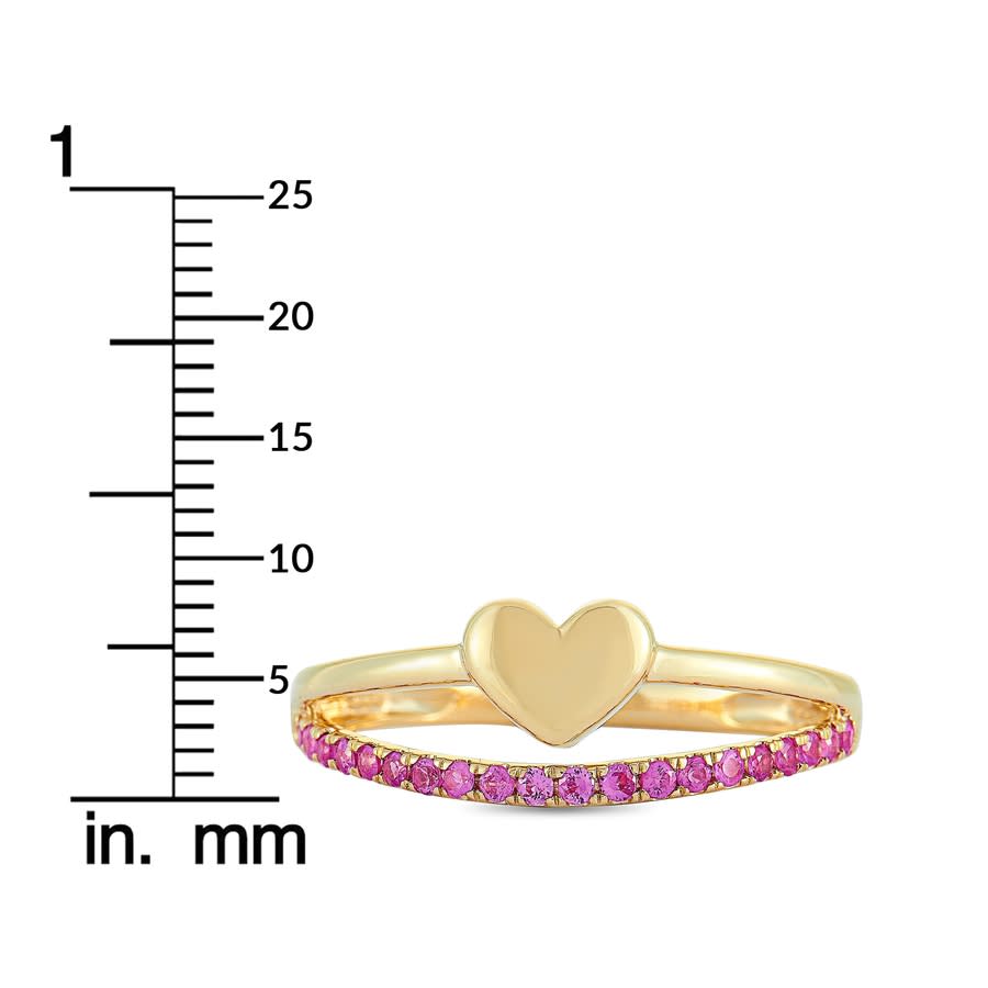 Lb Exclusive 14K Yellow Gold Ruby Heart Ring RC4-11122YRU-Y-725 ...