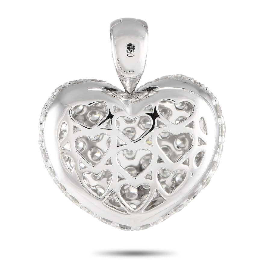 Lb Exclusive 18K White Gold 2.80ct Diamond Heart Pendant APD-4446-W - Jewelry, Ladies Jewelry ...