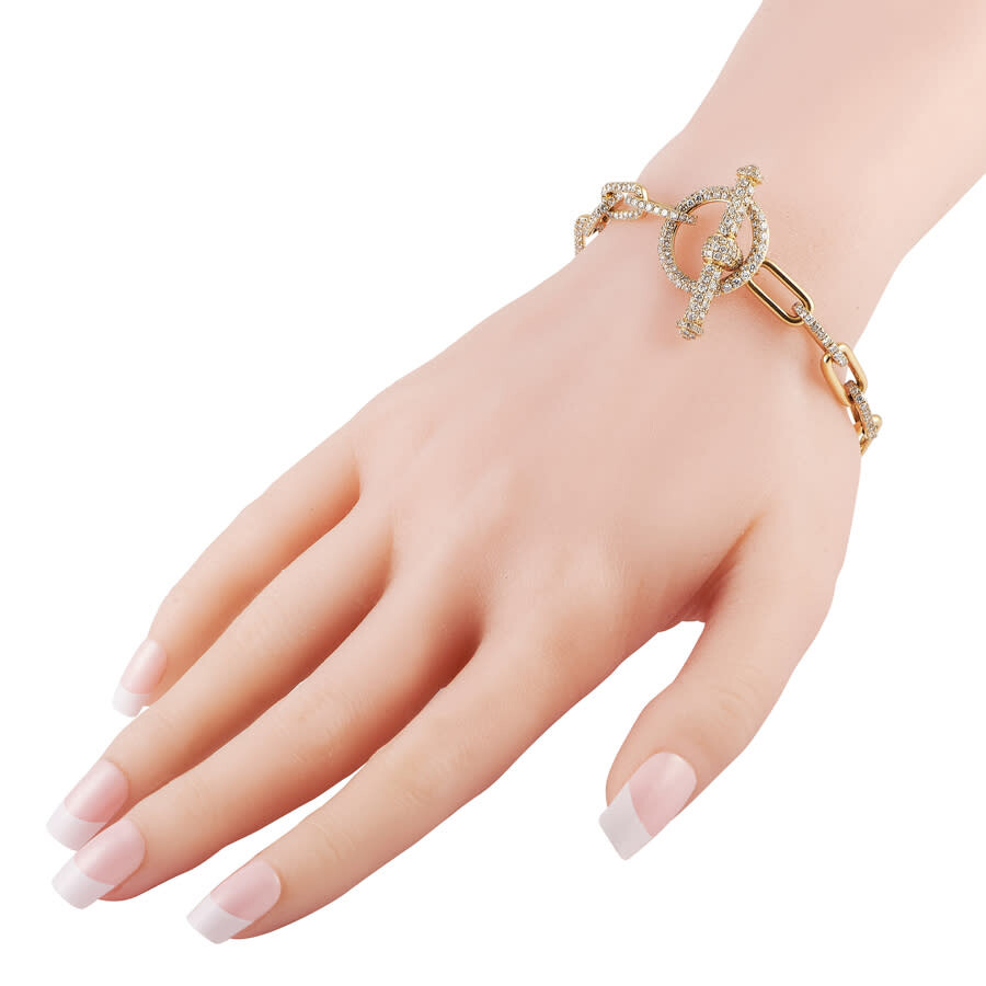 Lb Exclusive 18K Yellow Gold 10.0ct Diamond Toggle Bracelet ALB-17138-Y ...