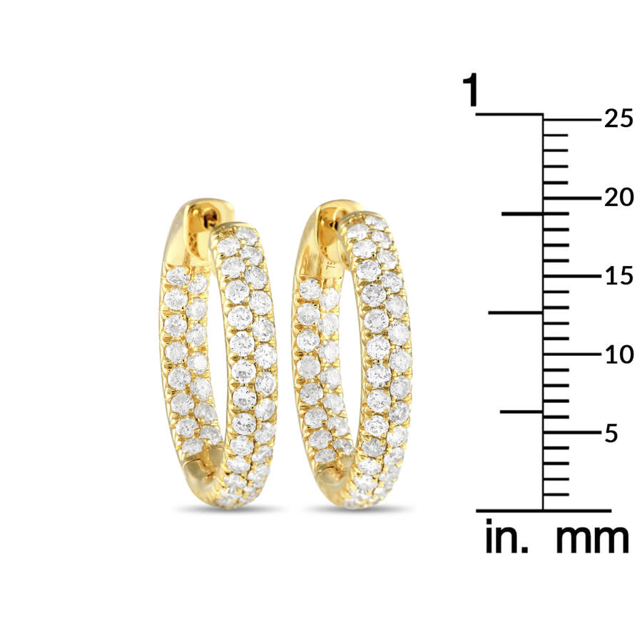 Lb Exclusive 18K Yellow Gold 2.0ct Diamond Inside Out Hoop Earrings AER-14399-Y - Jewelry ...