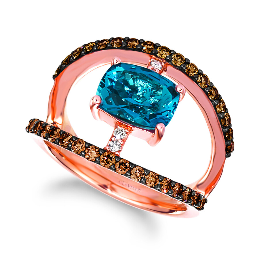Le Vian Creme Brulee Ring Deep Sea Blue Topaz, Chocolate Diamonds, Nude ...