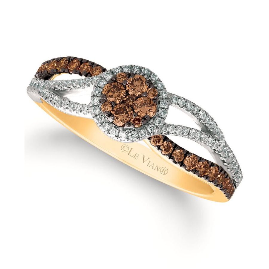 Le Vian Ladies Chocolate Cluster Rings in Two Tone Gold R19590BRN ...