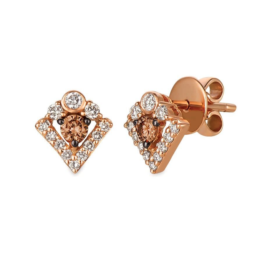 Le Vian Ladies Chocolate Diamonds Earrings set in 14K Strawberry Gold ...