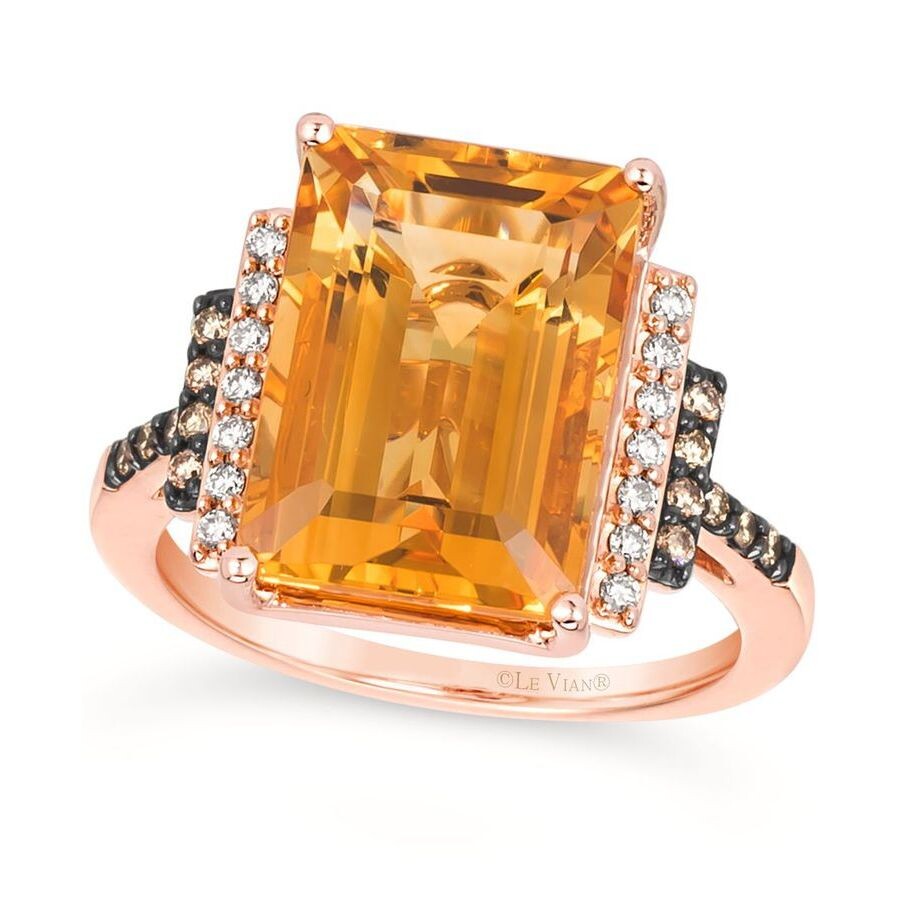 Le Vian Ladies Cinnamon Citrine Ringss set in 14K Strawberry Gold ...