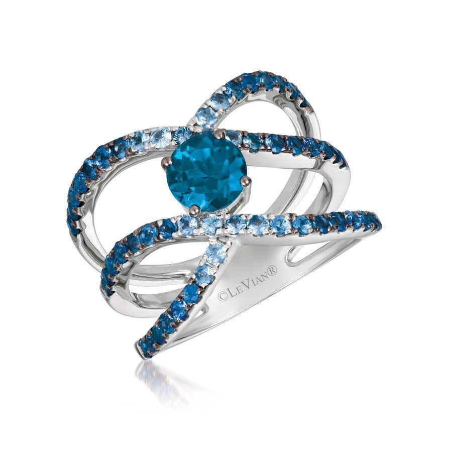 Le Vian Ladies Deep Sea Blue Topaz Ring in 14K Vanilla Gold 74718 ...