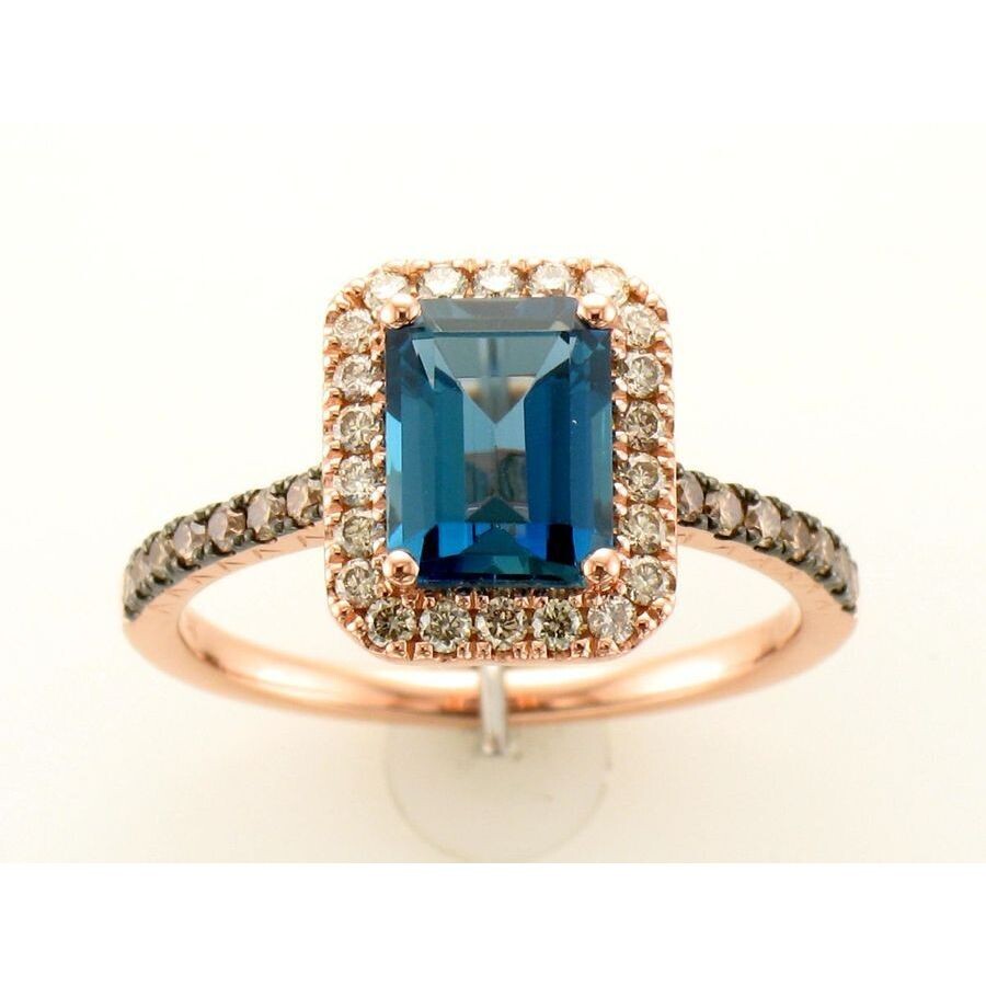 Le Vian Ladies Deep Sea Blue Topaz Rings set in 14K Strawberry Gold ...