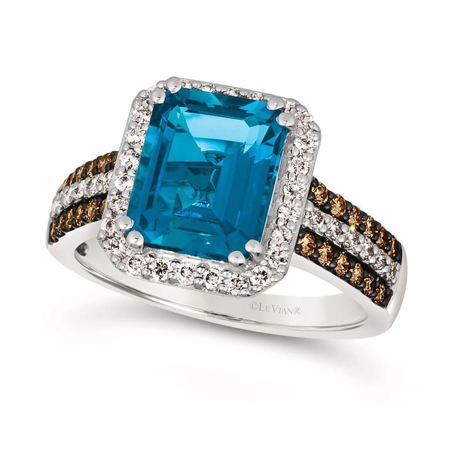 Le Vian Ladies Deep Sea Blue Topaz Rings set in 14K Vanilla Gold ...