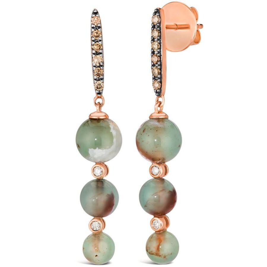 Le Vian Ladies Peacock Aquaprase Earrings set in 14K Strawberry Gold ...
