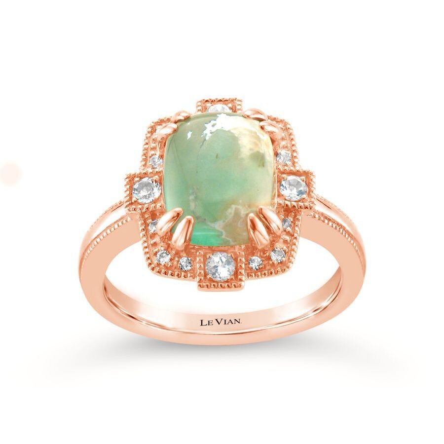 Le Vian Ladies Peacock Aquaprase Rings set in 14K Strawberry Gold ...