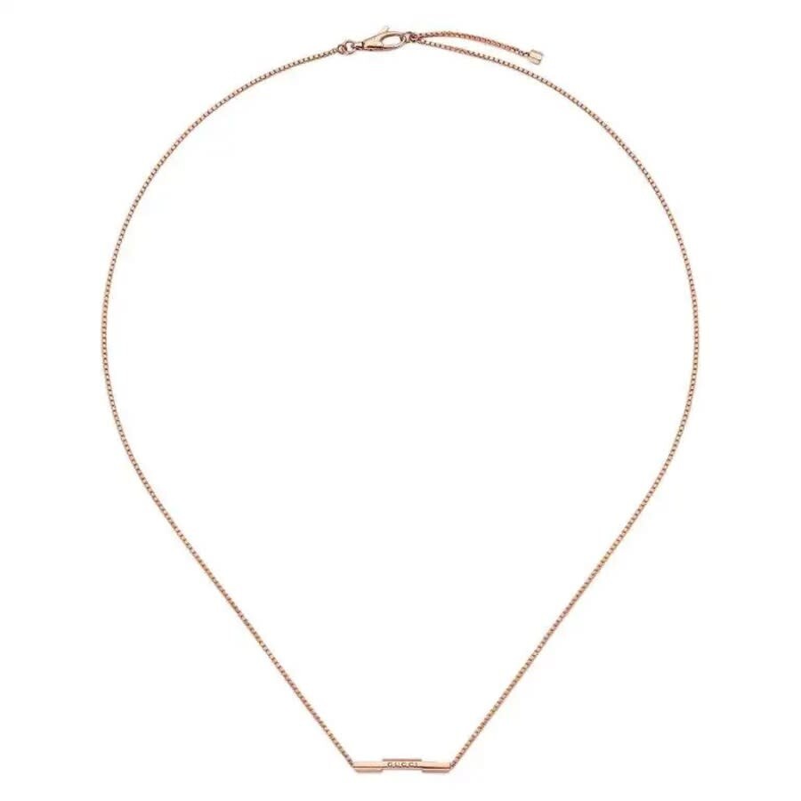 Gucci Link to Love Necklace with 'Gucci' Bar in Rose Gold YBB662108002 ...