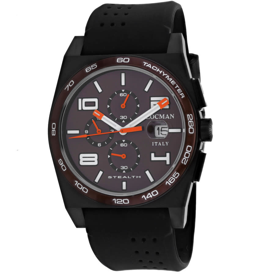 Locman Stealth Chronograph Quartz Brown Dial Men's Watch 209BKPVBRORBKR ...