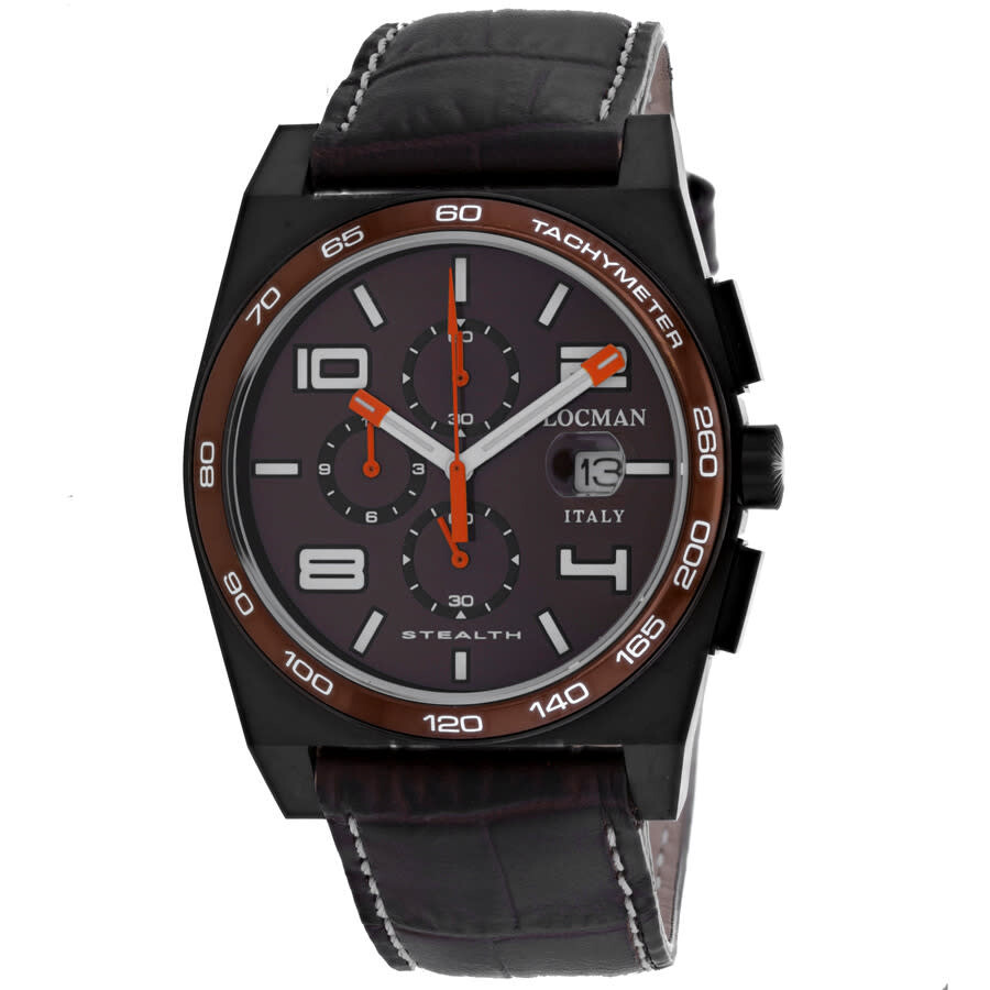 Locman Stealth Chronograph Quartz Brown Dial Men's Watch 209BKPVBRORBRL ...
