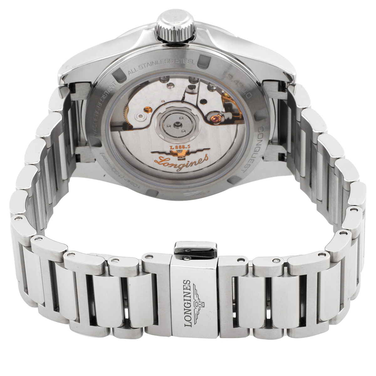 Longines Conquest Automatic Diamond White Mother of Pearl Dial Ladies ...