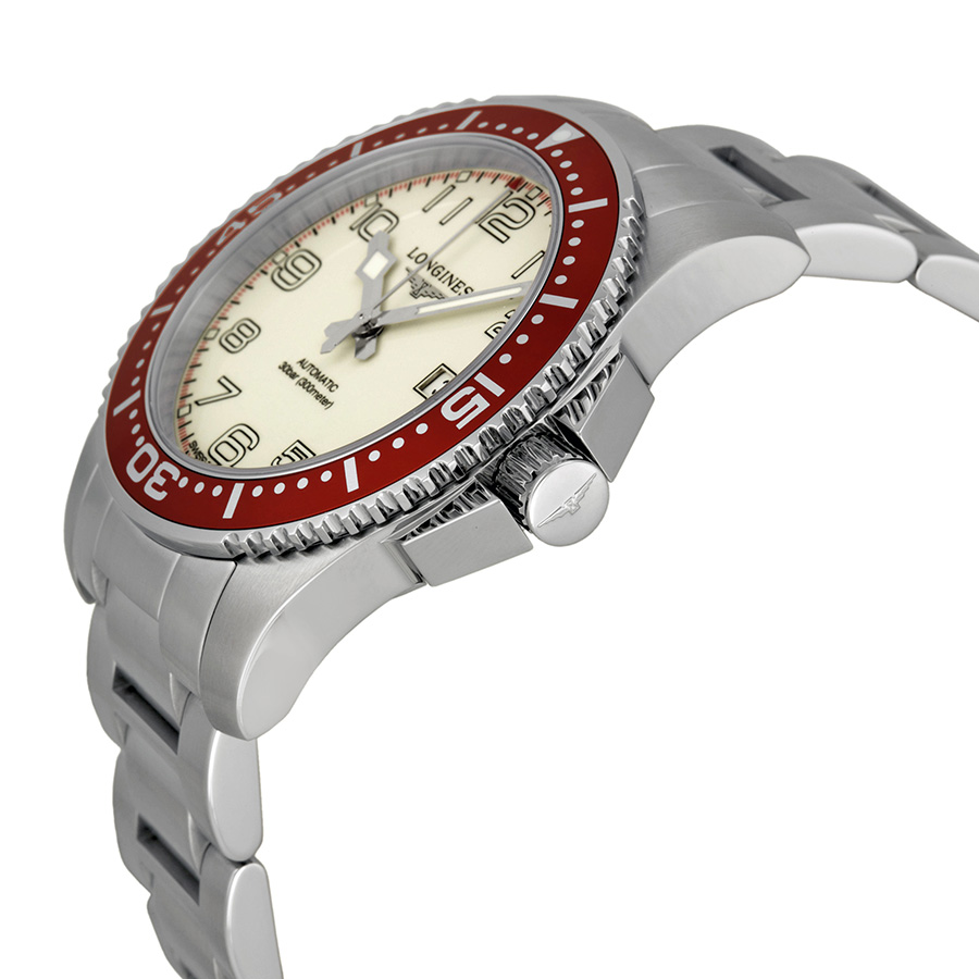 Longines Hydro Conquest White Dial Red Bezel Stainless Steel Men's ...