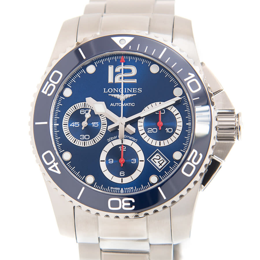 Longines HydroConquest Chronograph Automatic Blue Dial Men's Watch L3 ...