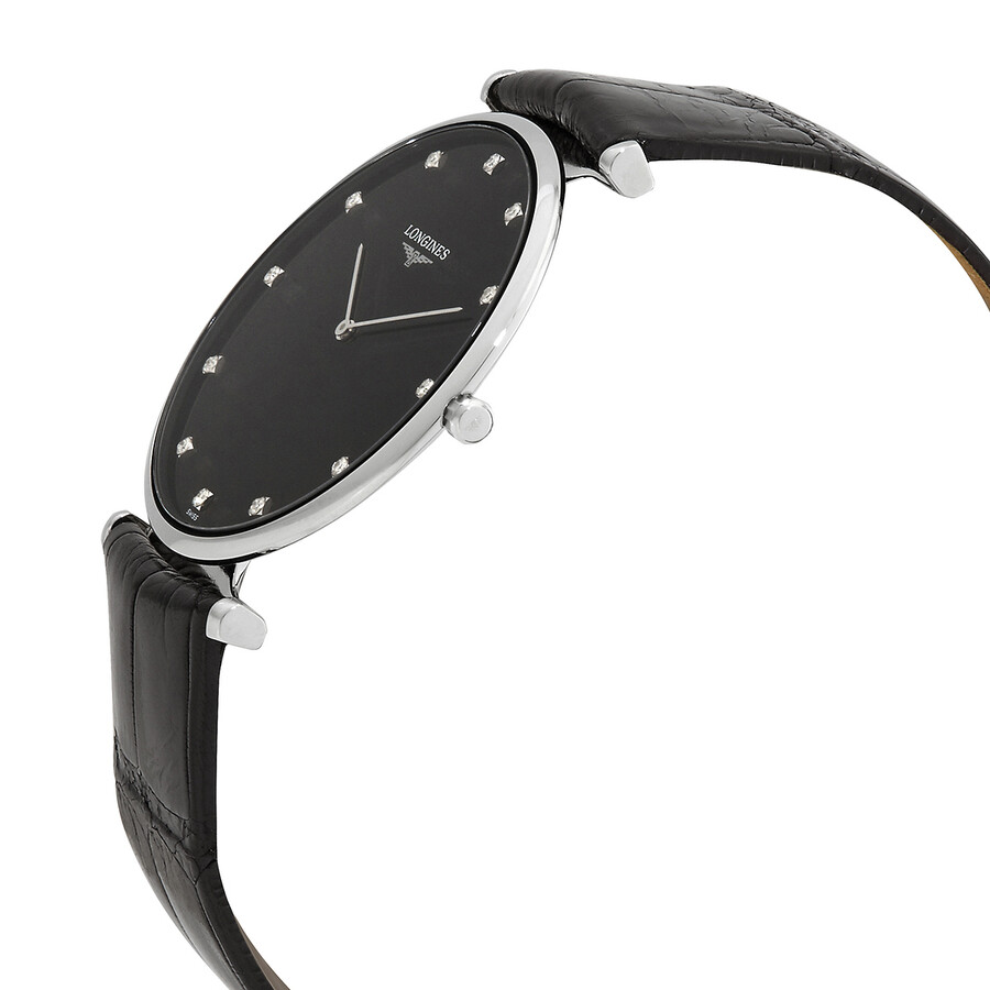 Longines La Grande Classique Quartz Diamond Black Dial Unisex Watch L4 ...