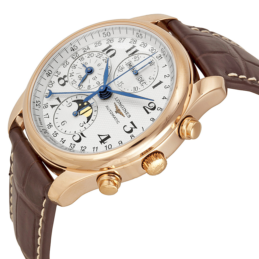 Longines Master Collection 18kt Rose Gold GMT Moonphase Automatic ...