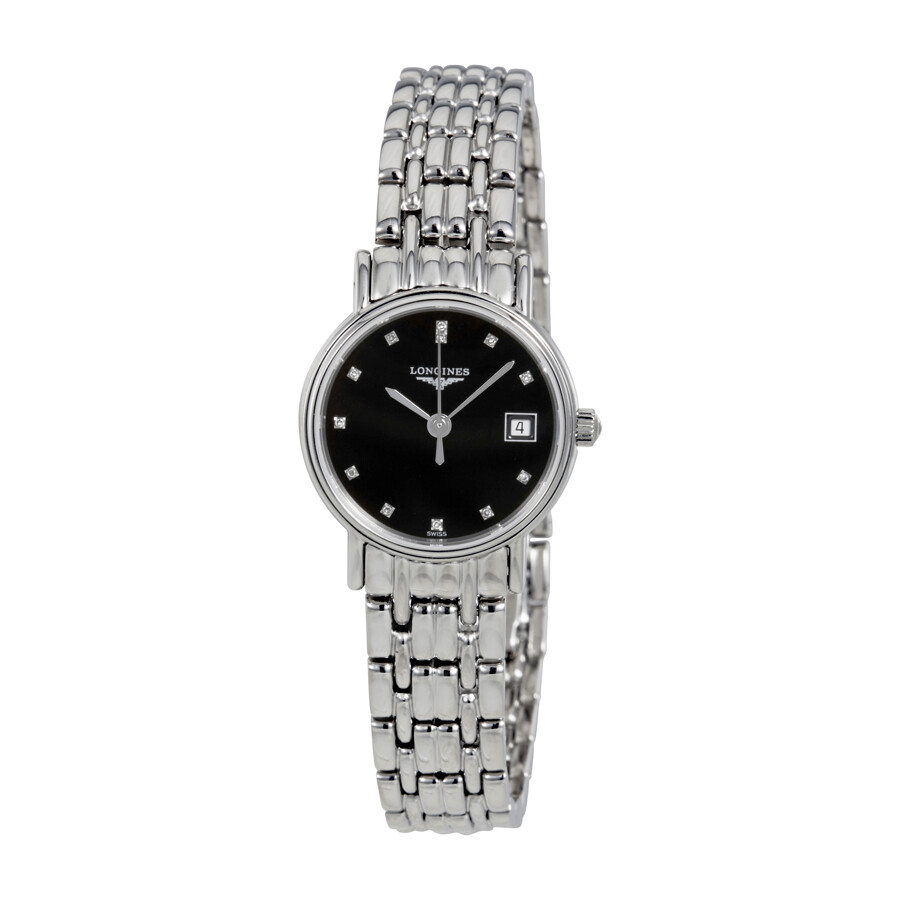 Longines Presence Black Dial Ladies Watch L42204976 703200147994 ...