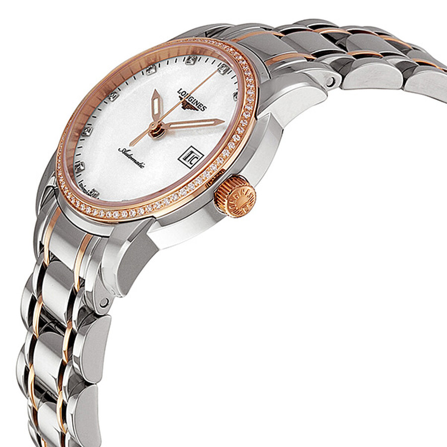 Longines Saint Imier Automatic Diamond Rose Gold and Steel Ladies Watch ...