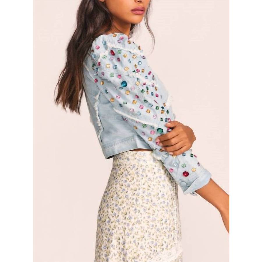 Loveshackfancy Ladies Eleora Crop Jacket Washed Denim 117758-Washed ...