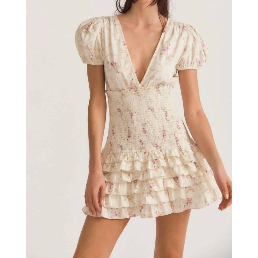 Loveshackfancy Ladies Radia Mini Dress Pink Parasail, Size Small 126052 ...