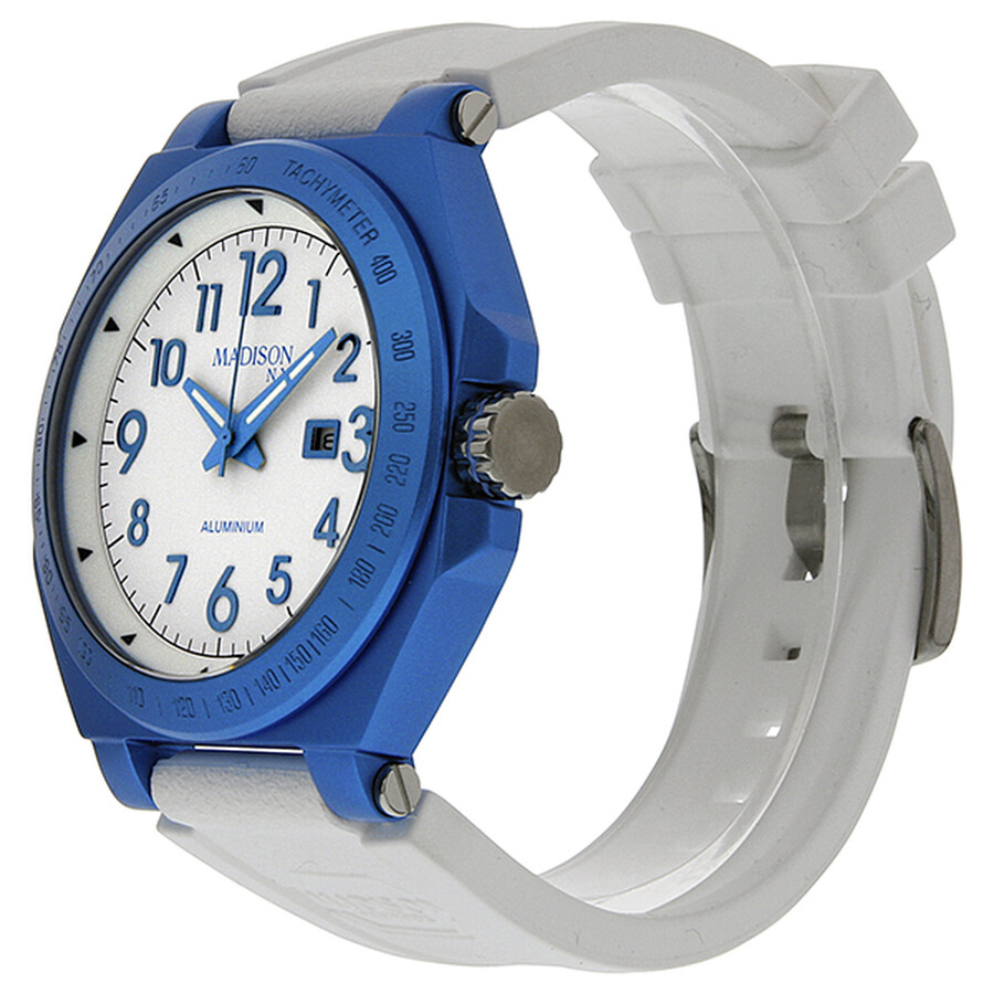 Madison Candy Time White Dial Blue Aluminum Unisex Watch G4452-04 ...