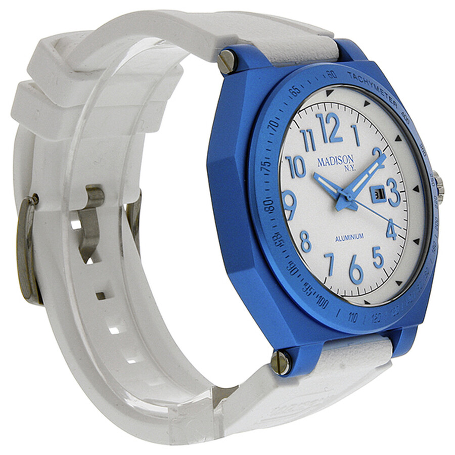 Madison Candy Time White Dial Blue Aluminum Unisex Watch G4452-04 ...