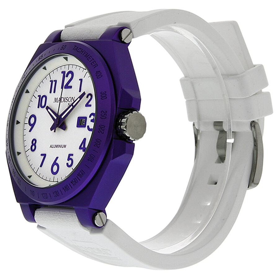 Madison Candy Time White Dial Purple Aluminum Unisex Watch G4452-01 ...