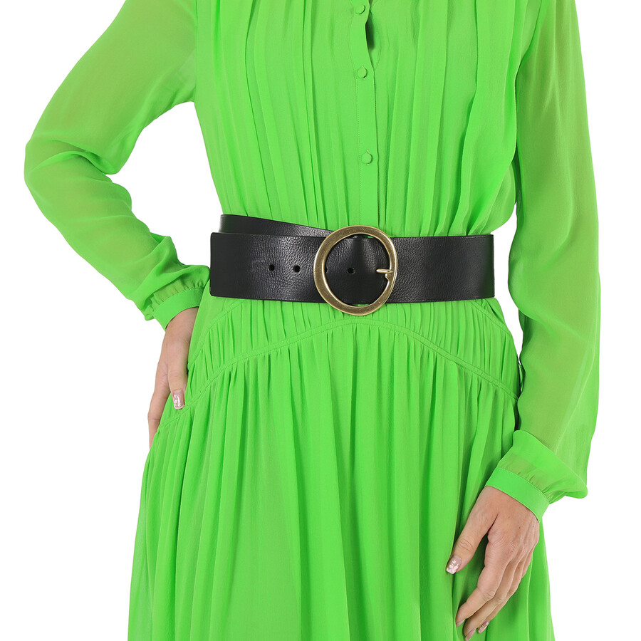 Maison Boinet Black Corset Round Buckle Belt, Brand Size 75 CM 94075BR ...