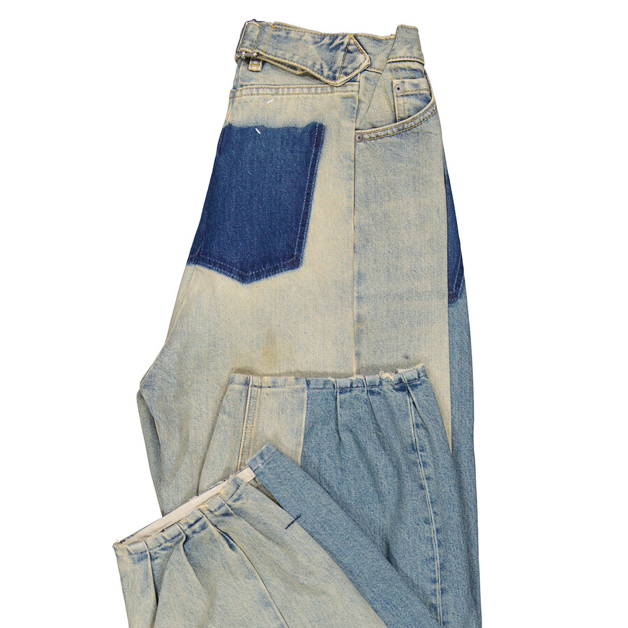 Maison Margiela Dirty Denim Panelled Cut-Out Detailed Jeans, Brand Size ...