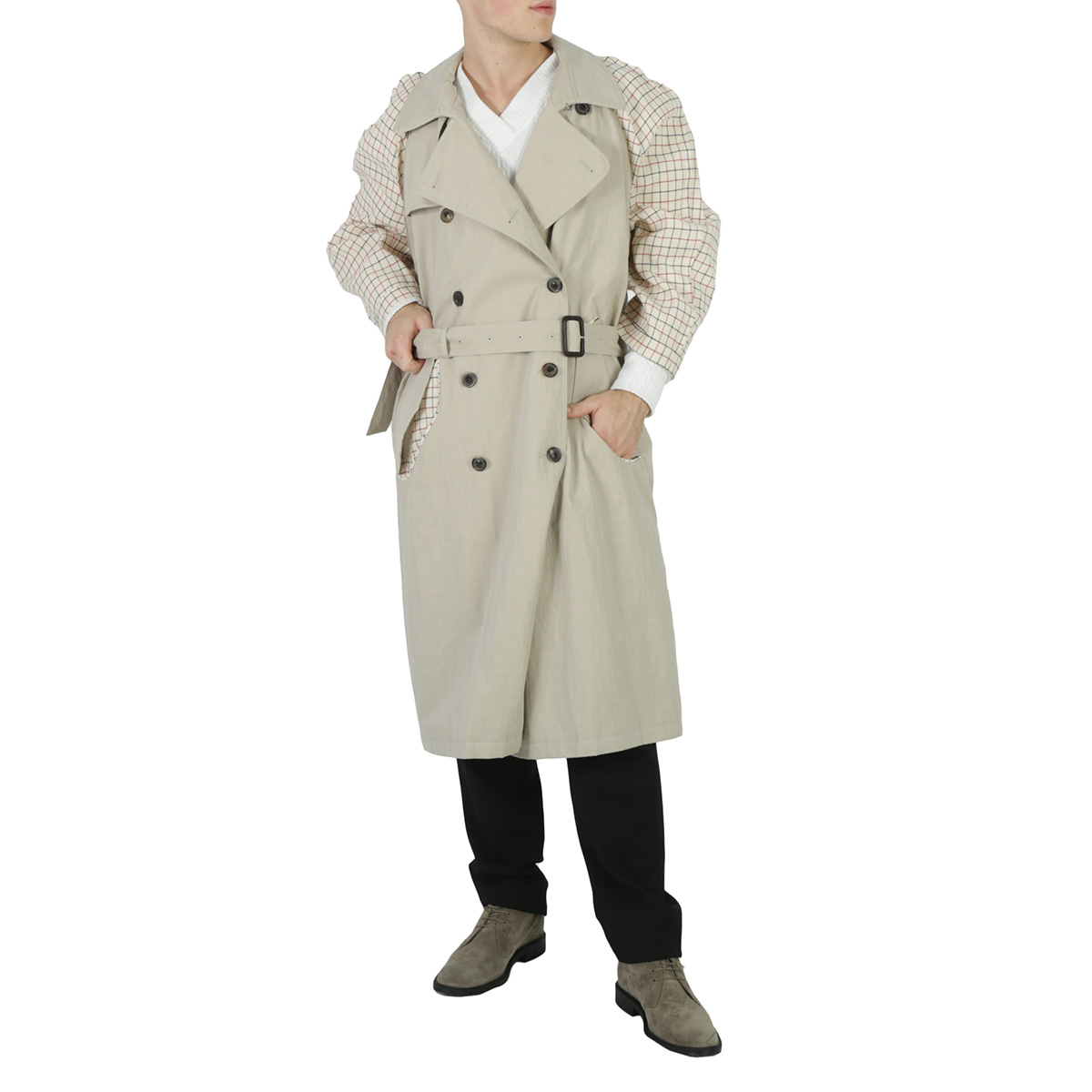 Maison Margiela Men's Colonial Sand Trench Coat, Brand Size 46 (US Size ...
