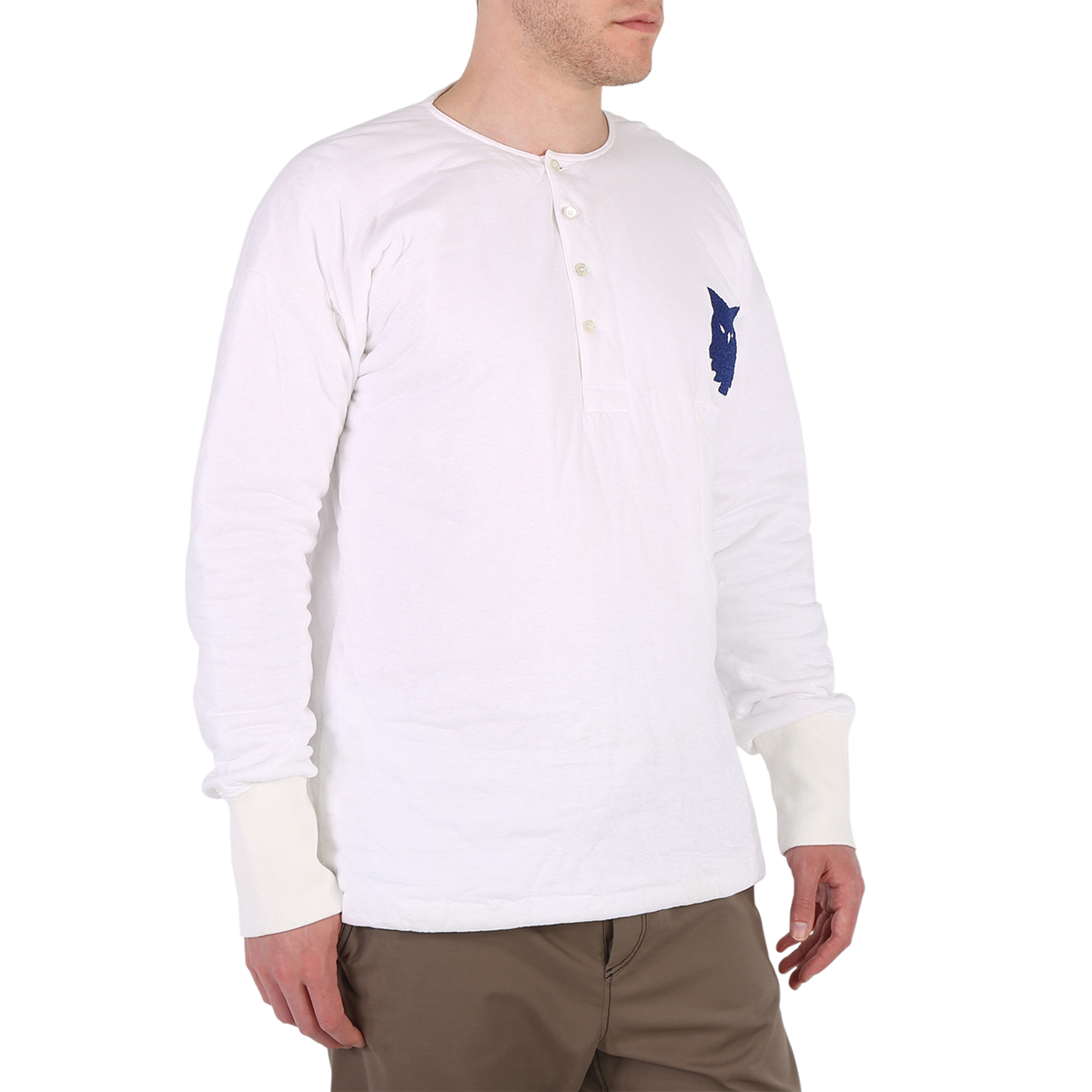 Mm6 Maison Margiela Maison Margiela Men's White Bird Embroidered Long ...