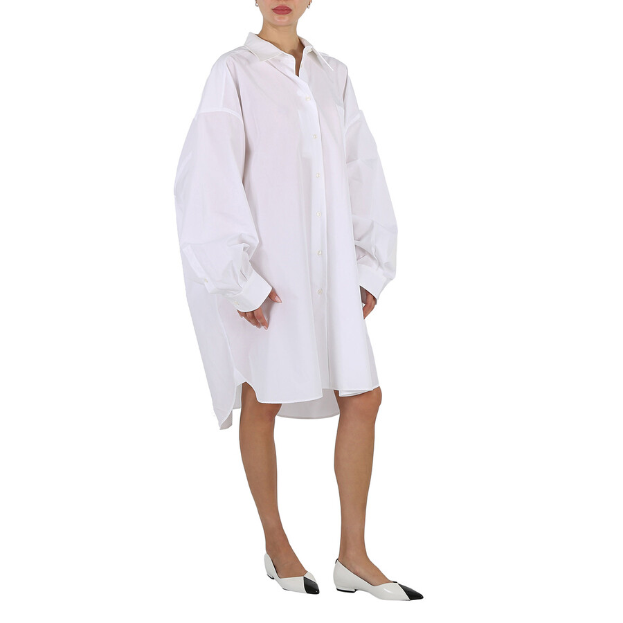 Maison Margiela White Cotton Poplin Oversized Shirt Dress, Size X-Small ...