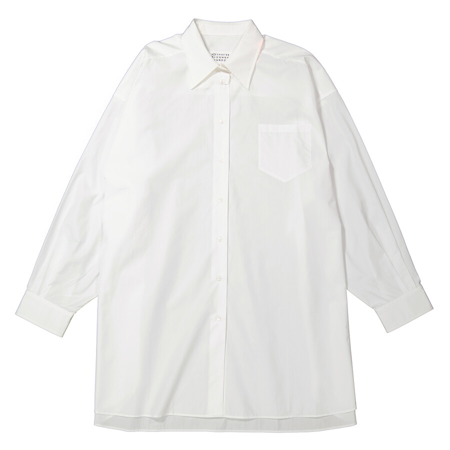 Maison Margiela White Cotton Poplin Oversized Shirt Dress, Size X-Small ...