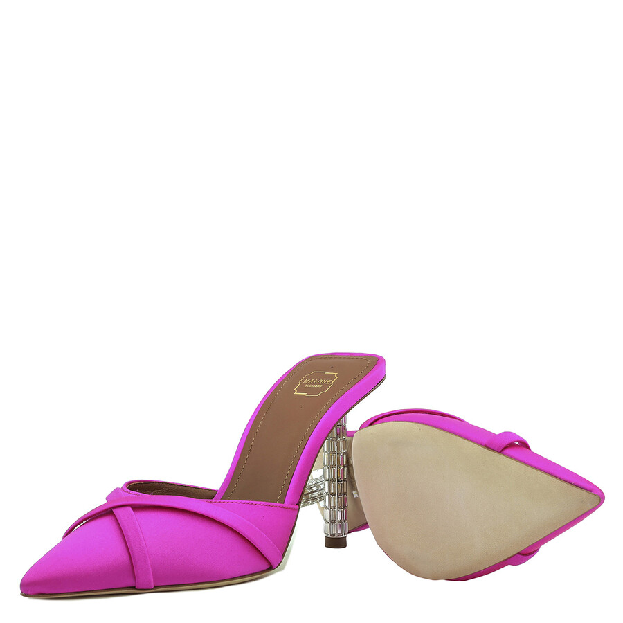 Malone Souliers Fuchsia Satin Josephine Stiletto Mules, Brand Size 37 ...