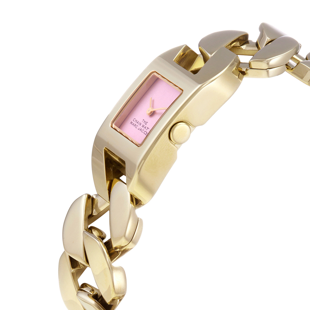 Marc Jacobs The Chain Quartz Pink Dial Ladies Watch MJ0120179310 ...