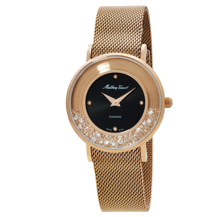 Mathey-Tissot Electra Quartz Diamond Black Dial Ladies Watch D983SPN ...