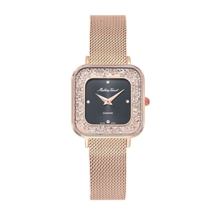 Mathey-Tissot Gemina Quartz Diamond Black Dial Ladies Watch D984SPN ...