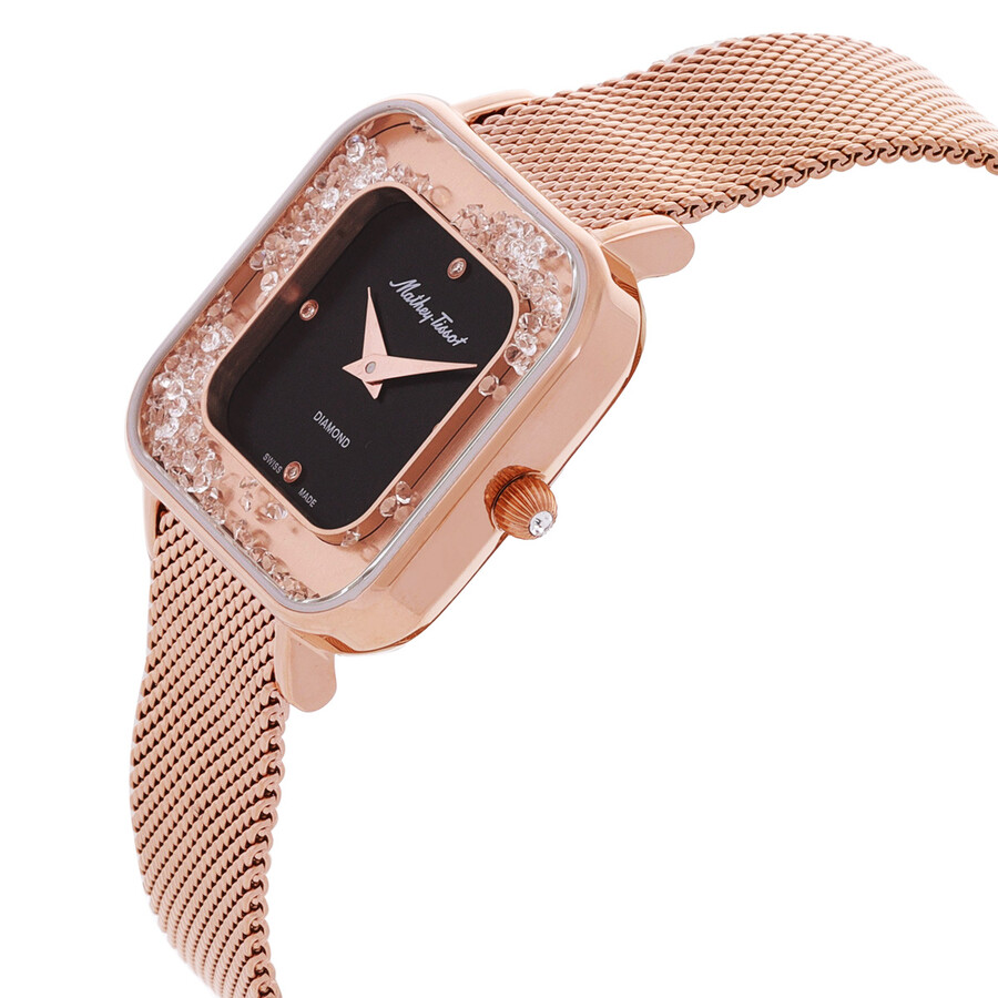 Mathey-Tissot Gemina Quartz Diamond Black Dial Ladies Watch D984SPN ...