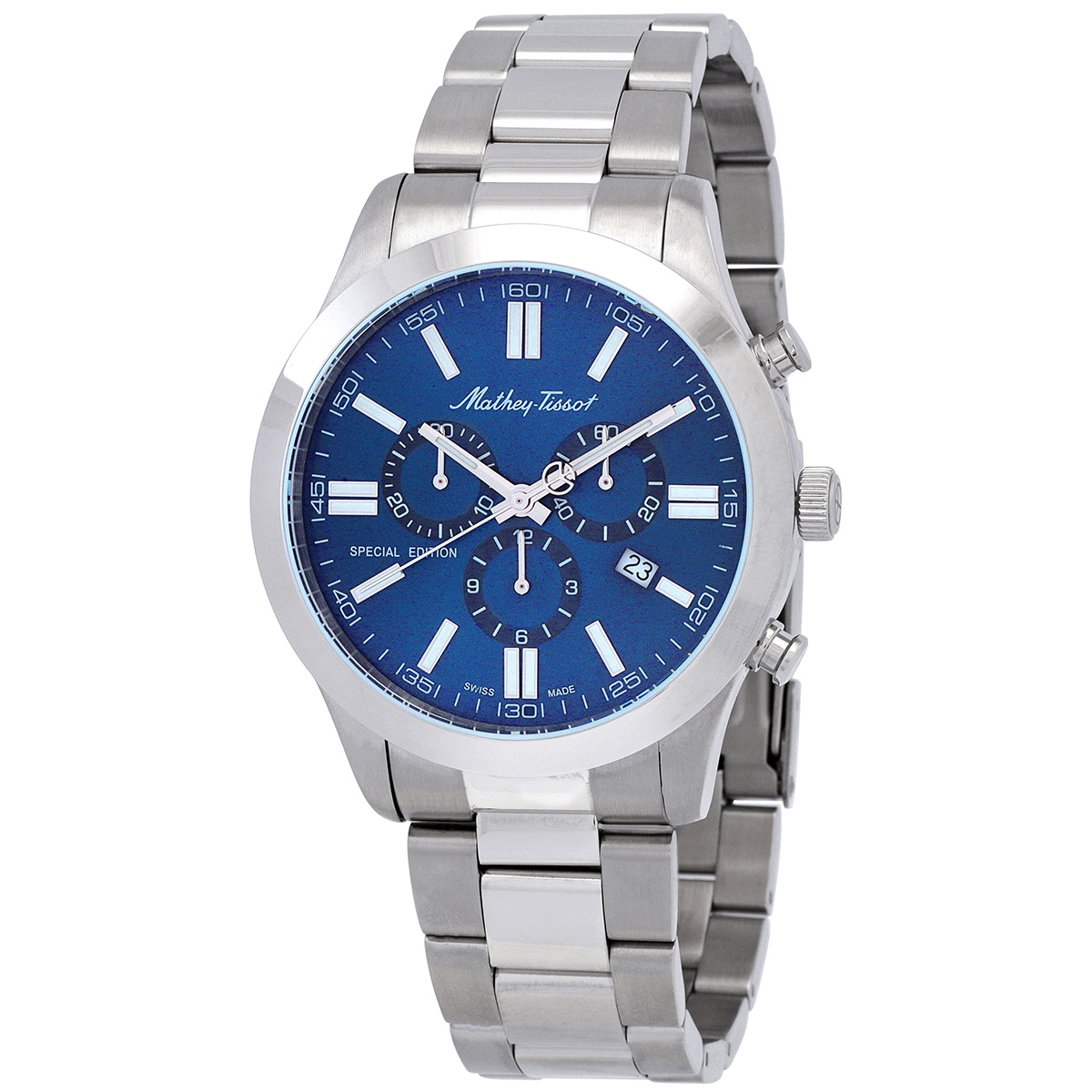 Mathey-Tissot Mathy I Jumbo Chrono Chronograph Quartz Blue Dial Men's ...