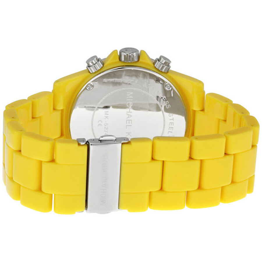 Michael Kors Acrylic Chronograph Quartz Yellow Dial Ladies Watch MK5274 ...