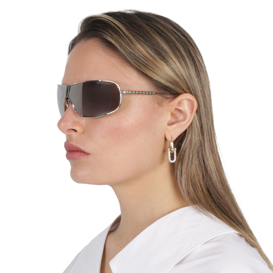 Michael Kors Aix Silver Mirrored Rectangular Ladies Sunglasses MK1139 ...