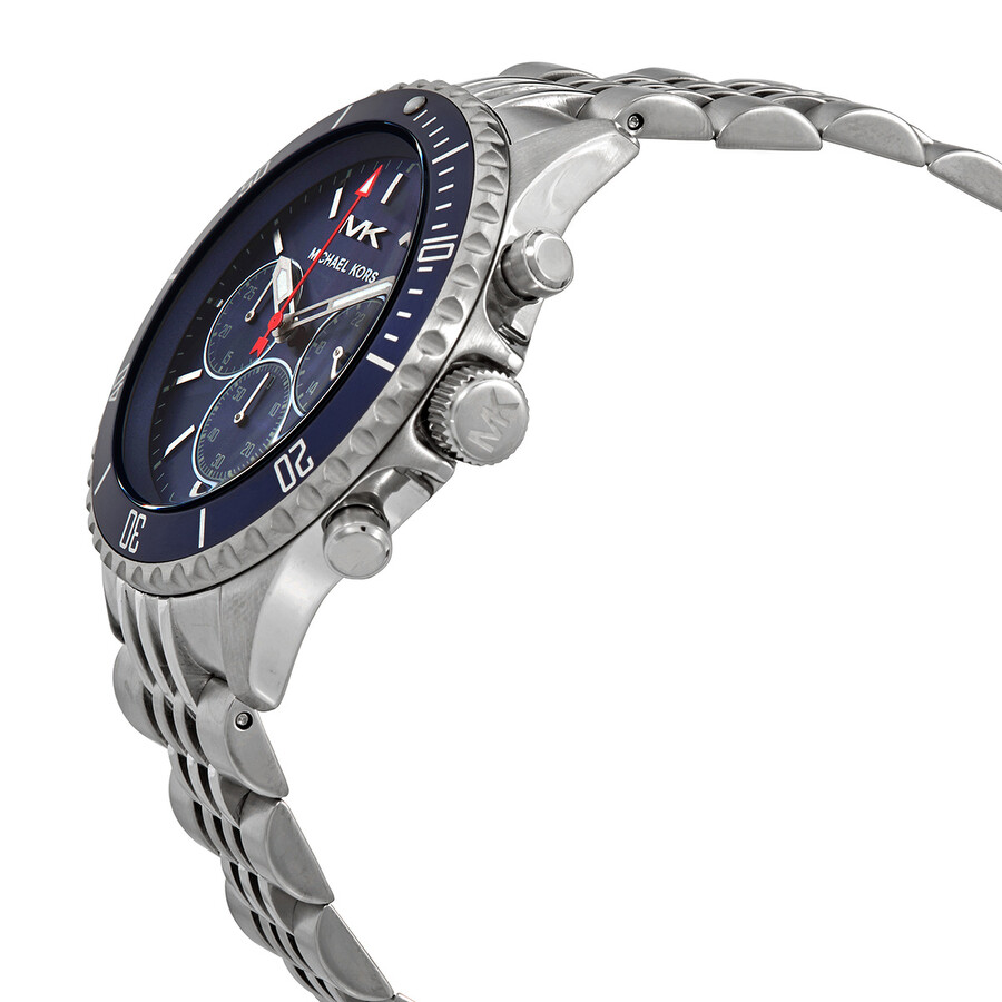 Michael Kors Bayville Chronograph Quartz Crystal Blue Dial Men's Watch ...