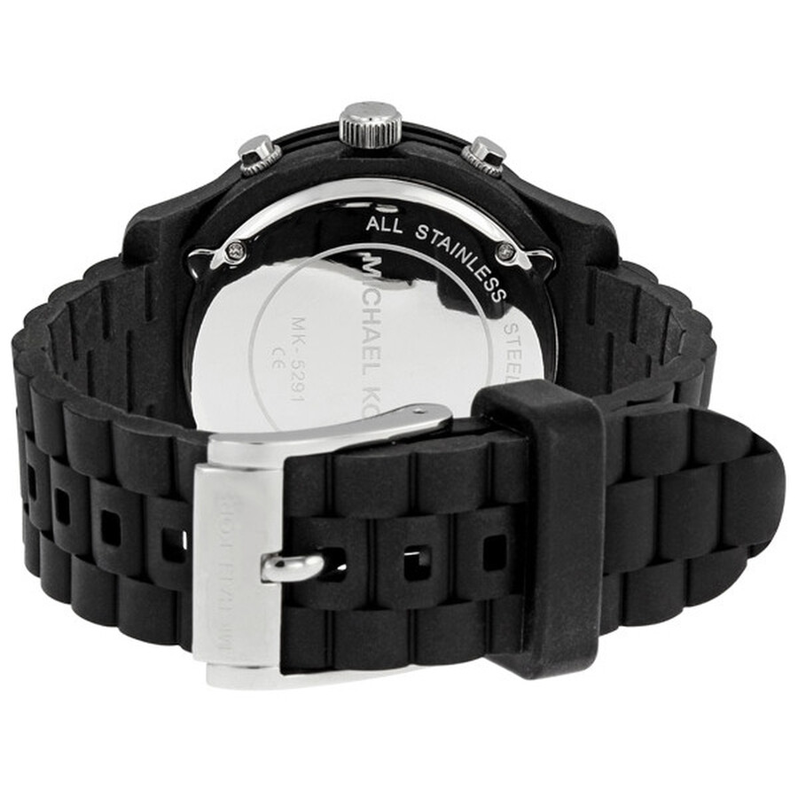 Michael Kors Black Silicone Chronograph Ladies Watch MK5291 ...