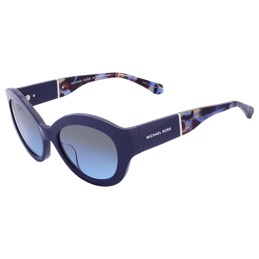 Michael Kors Brussels Grey Blue Gradient Cat Eye Ladies Sunglasses ...